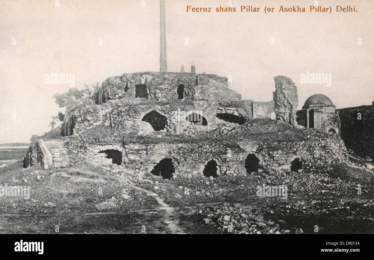 Feroz Shah Kotla - The Ashoka Pilar / Column Stock Photo - Alamy