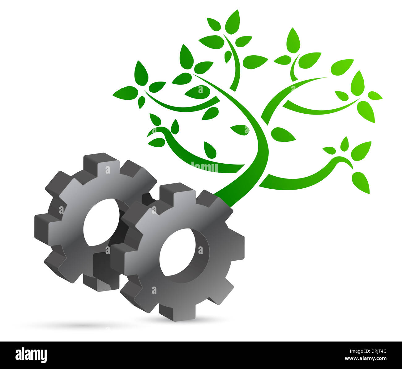 gear and tree eco concept illustration design over white Stock Photo ...