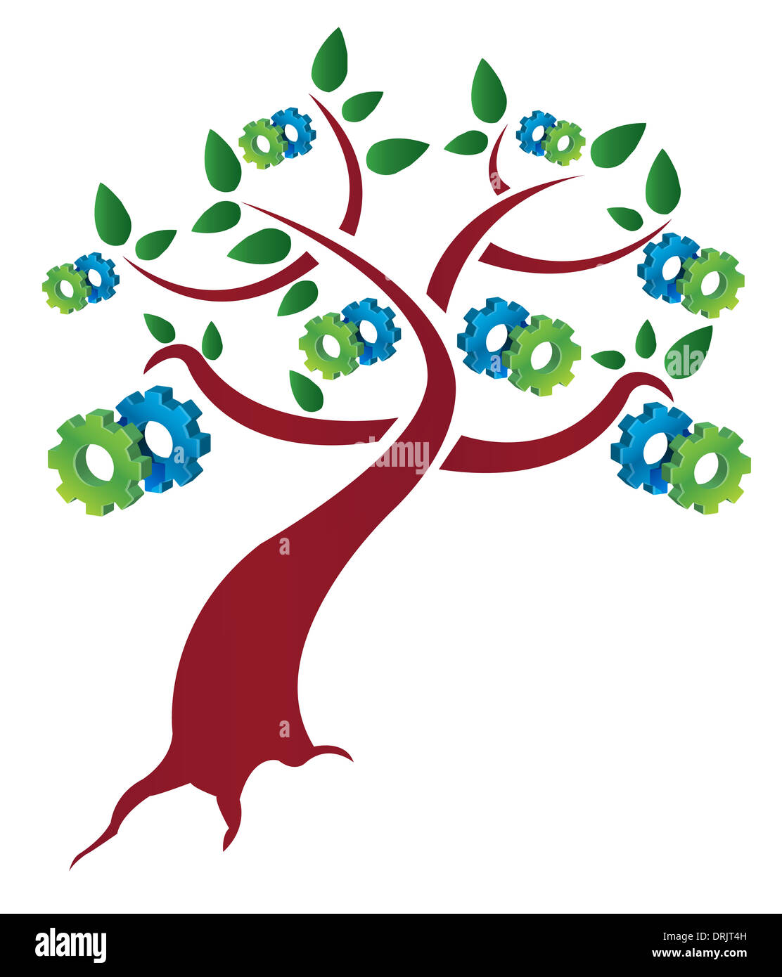 abstract colorful gear tree graphic illustration design Stock Photo - Alamy
