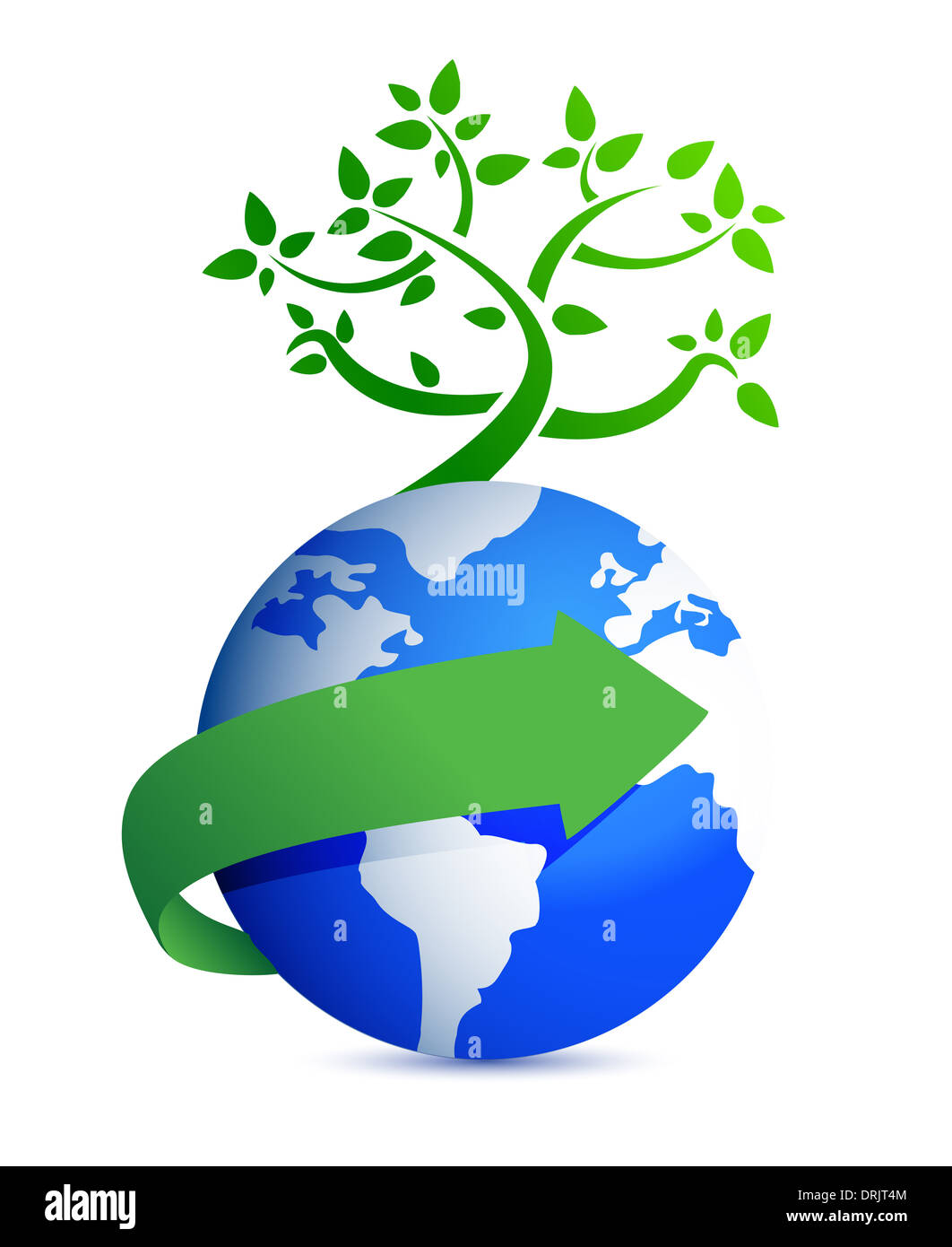 globe and tree illustration design over white background Stock Photo ...