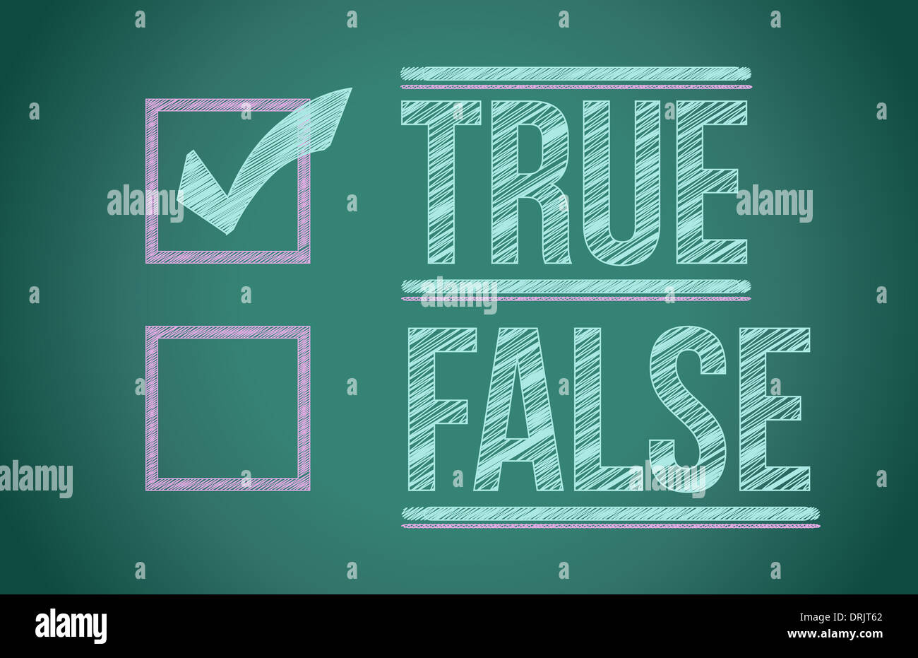 True and false check box written on a blackboard Stock Photo - Alamy