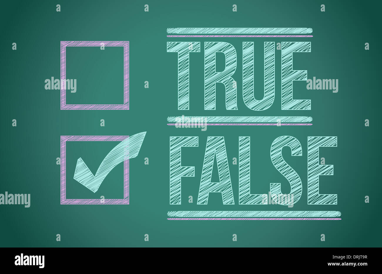 True and false check box written on a blackboard Stock Photo - Alamy