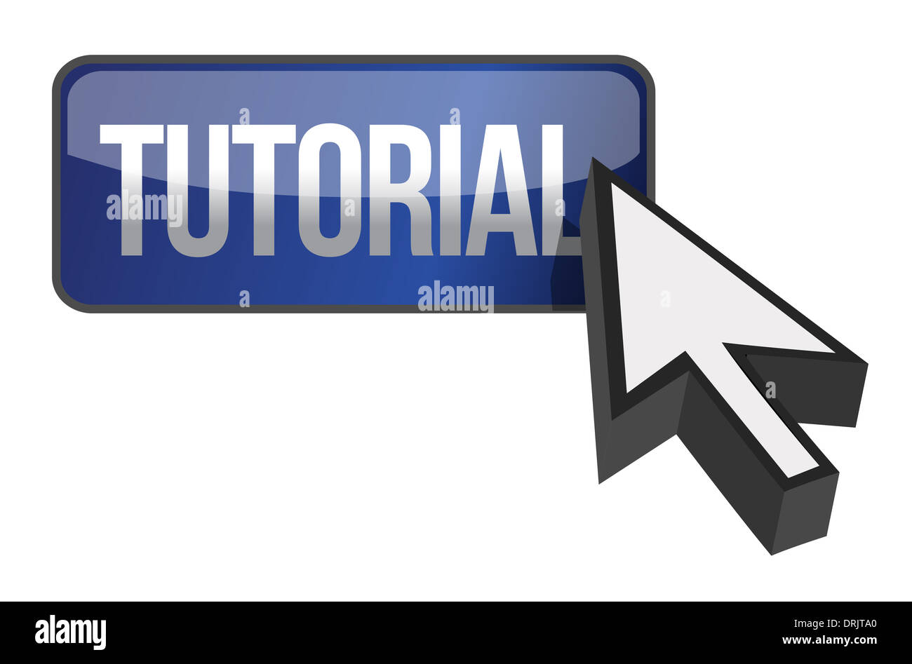 tutorial button illustration design over a white background Stock Photo ...