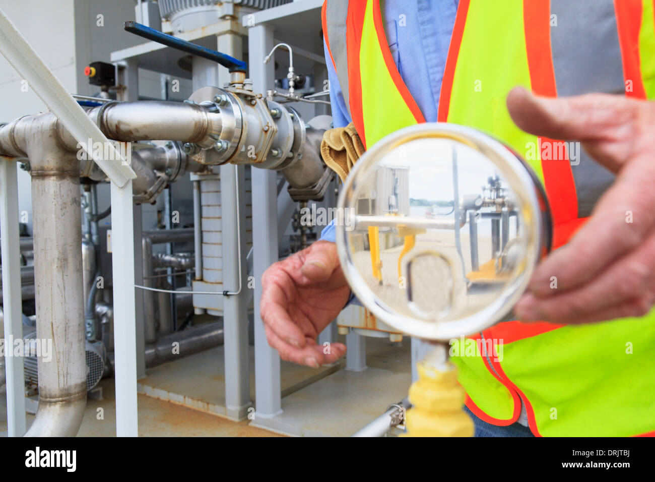 Engineer at electric power plant examining a transducer Stock Photo - Alamy