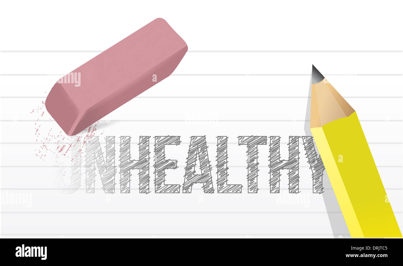 erasing unhealthy concept illustration design over a white background ...