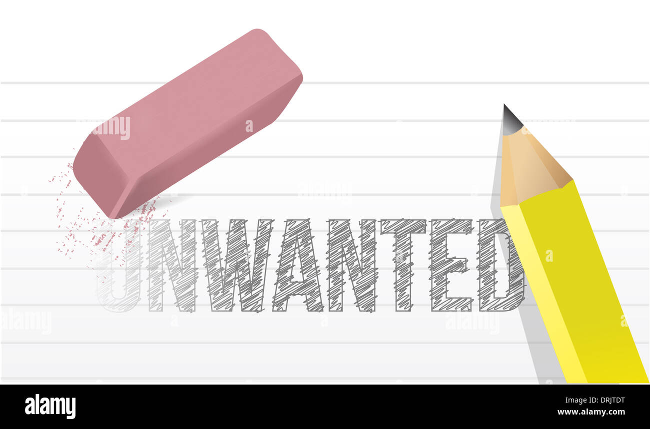 erasing unwanted concept illustration design over a white background ...