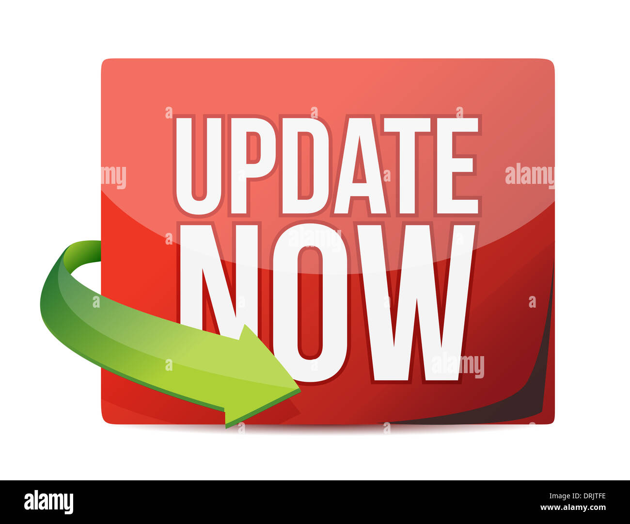 Update now sticker, red label illustration design Stock Photo - Alamy