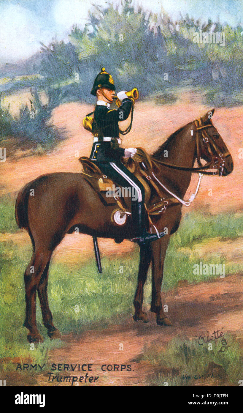 Mounted Trumpeter of the Army Service Corps Stock Photo - Alamy