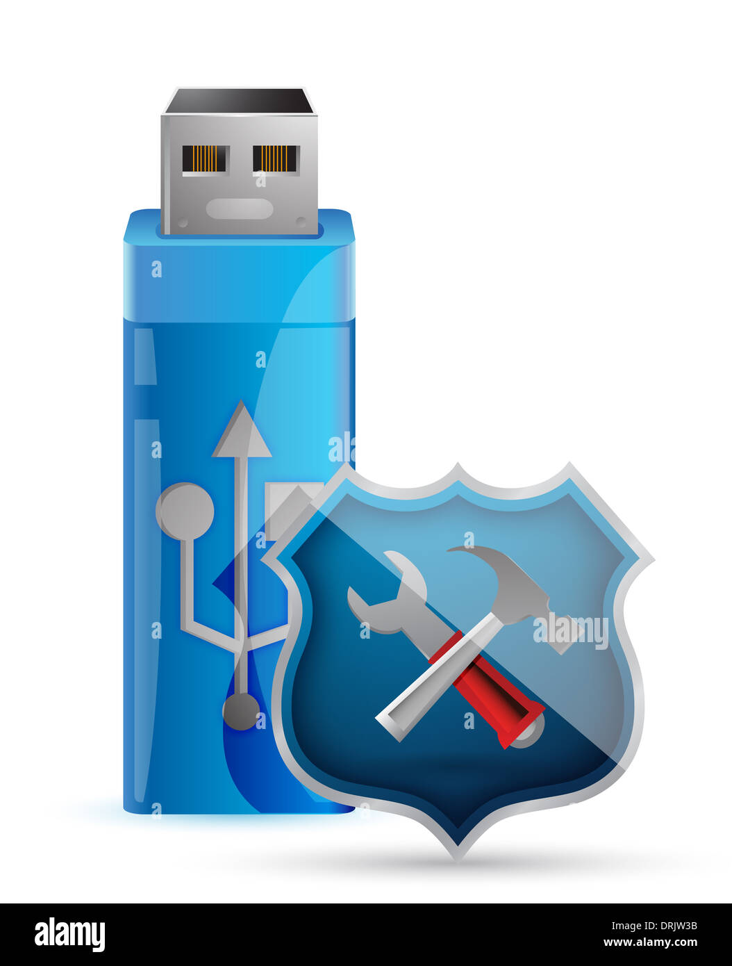USB Flash Drive with Shield illustration design Stock Photo - Alamy