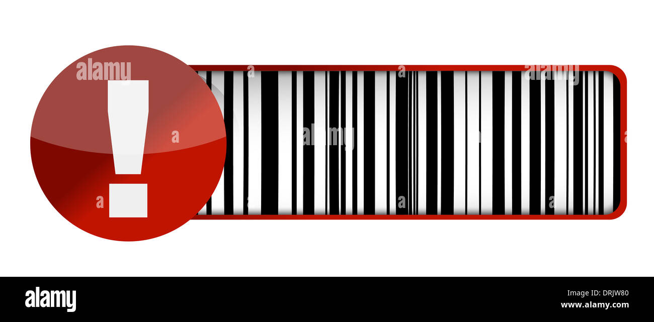 warning barcode UPC illustration design over a white background Stock ...