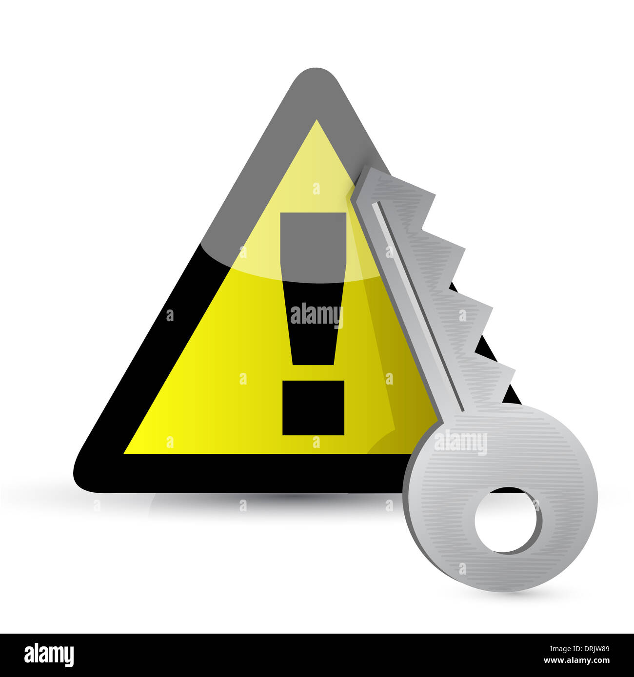 warning key concept illustration design over a white background Stock ...