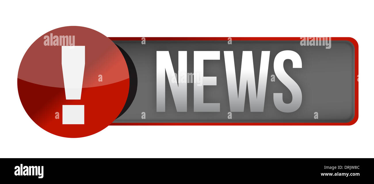 News icon, button, red glossy Stock Photo - Alamy