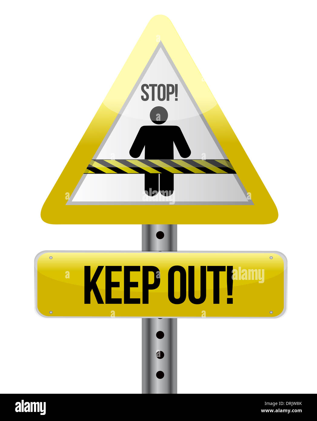 keep out road sign illustration design over white Stock Photo - Alamy