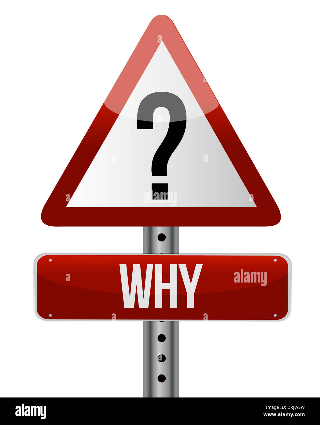 question mark warning sign illustration design over white Stock Photo ...