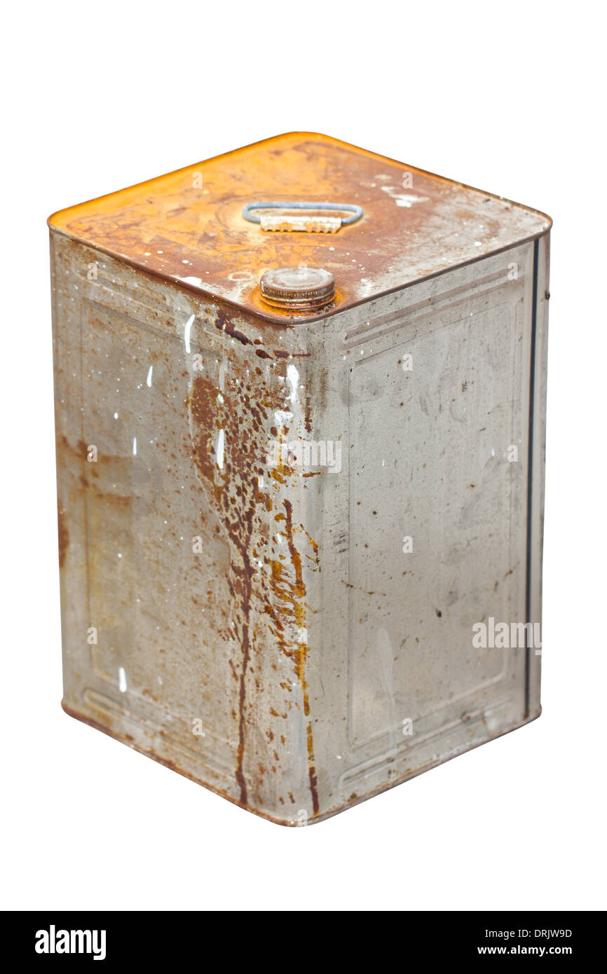 Rusty zinc container isolated on white Stock Photo - Alamy