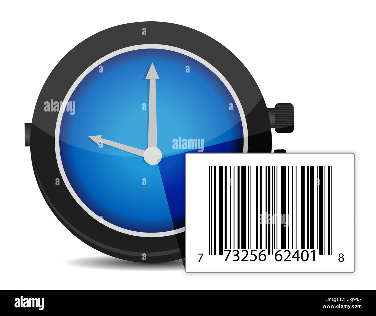 watch and barcode illustration design over a white background Stock ...