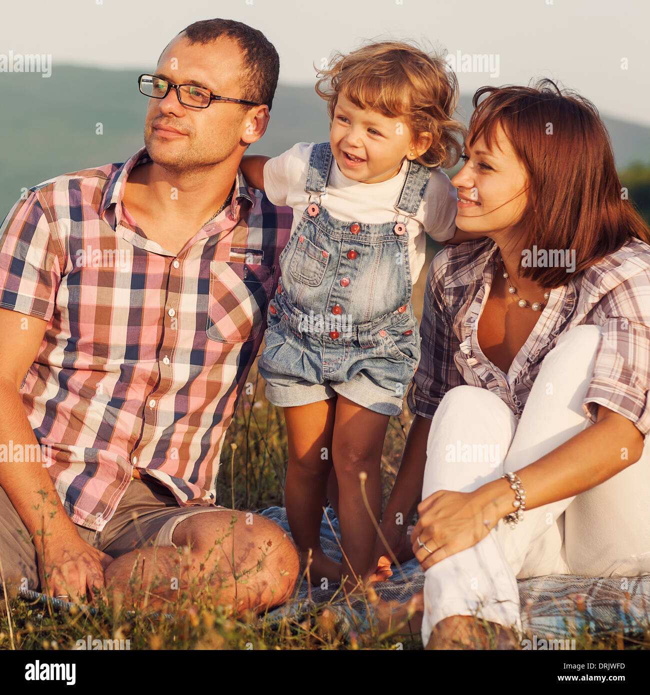 Family group having fun countryside hi-res stock photography and images ...