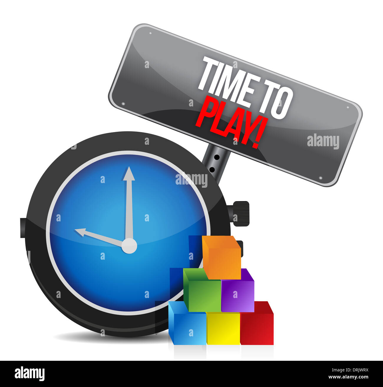 time to play clock illustration design over a white background Stock ...