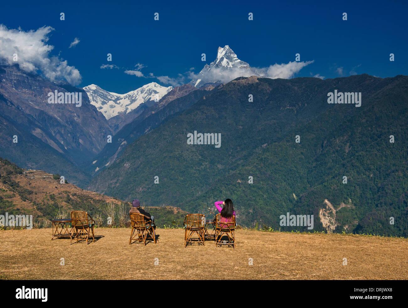 World's best view, Machapuchare (Fishtail Peak), seen from Ghandruk in ...