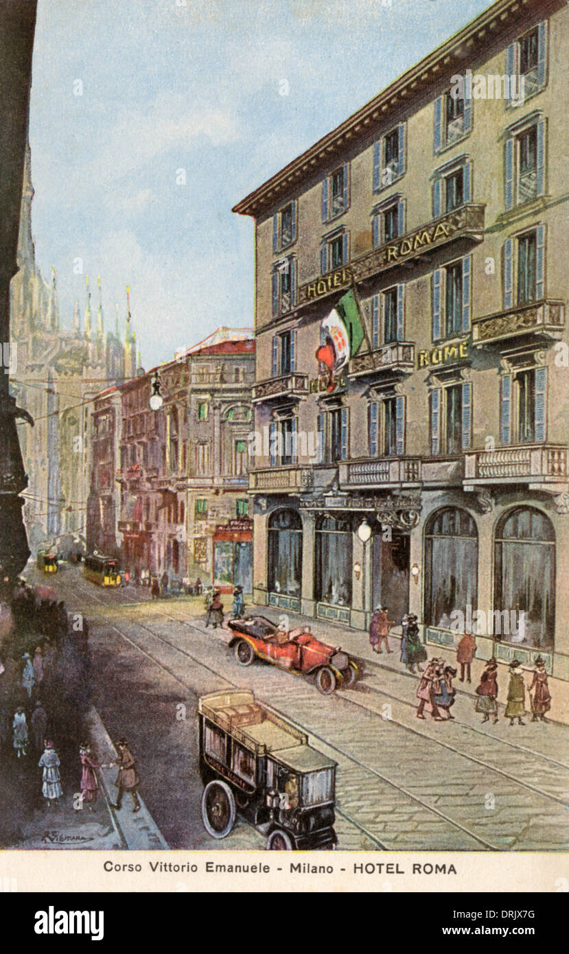 Corso Vittorio Emanuele, Milan - Hotel Roma Stock Photo - Alamy