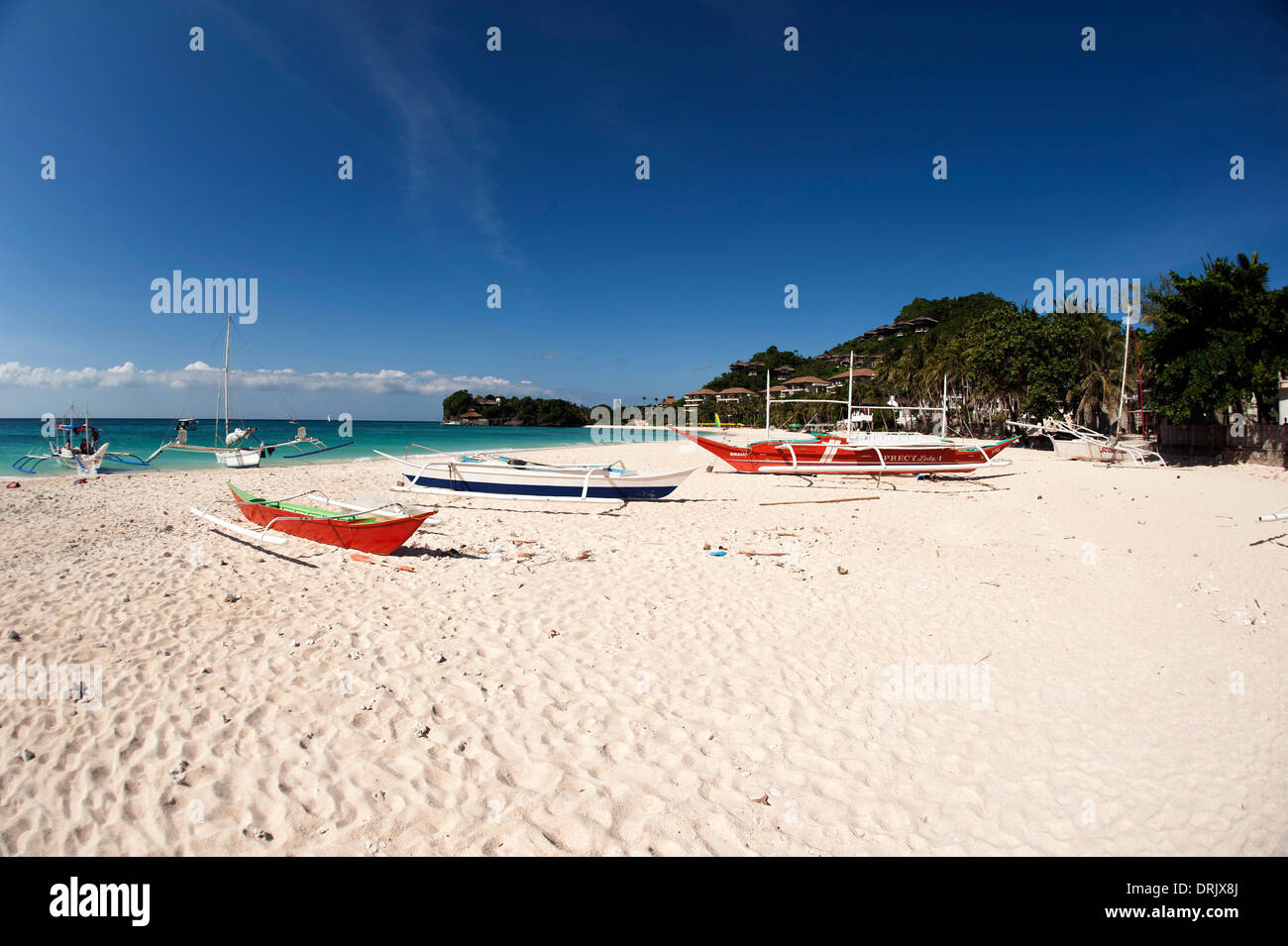 A sailing banca boat, Boracay Island, Philippines, South East Asia ...