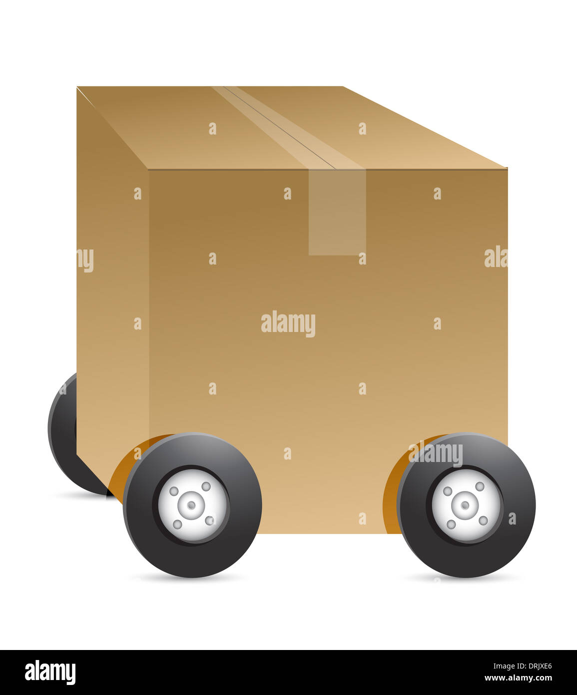 brown package car figure illustration on white background Stock Photo ...