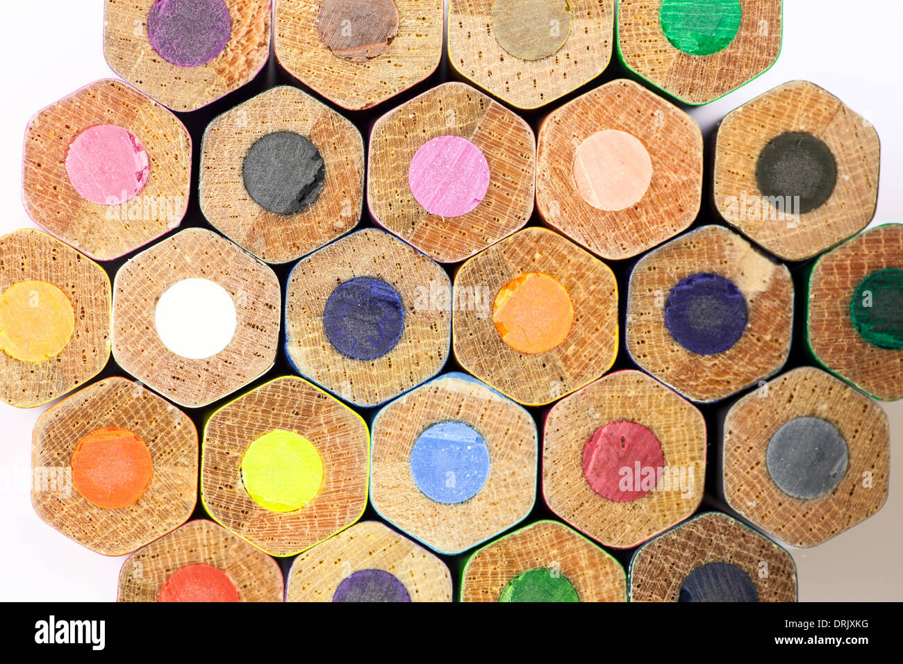 A variety of coloured pencil a bunch - back view Stock Photo - Alamy