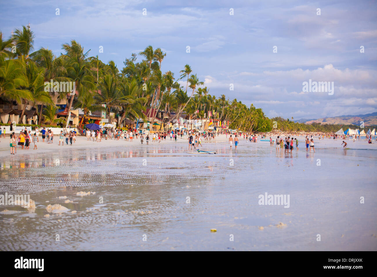Crowded beach on the island of Boracay, Philippines Stock Photo - Alamy