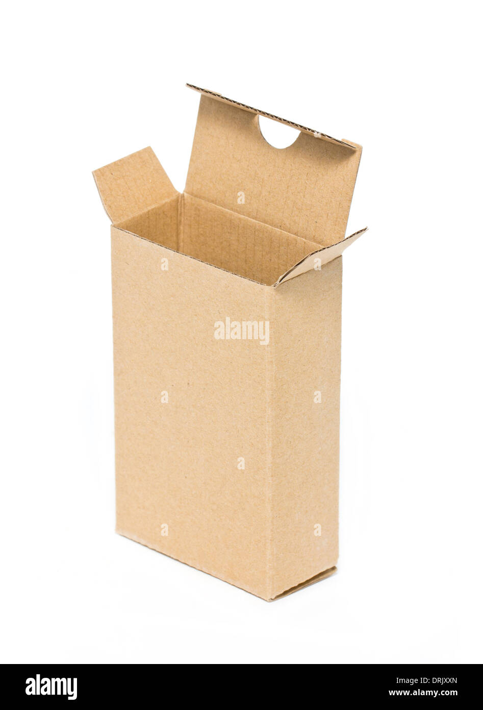 Empty cardboard box isolated on white Stock Photo - Alamy