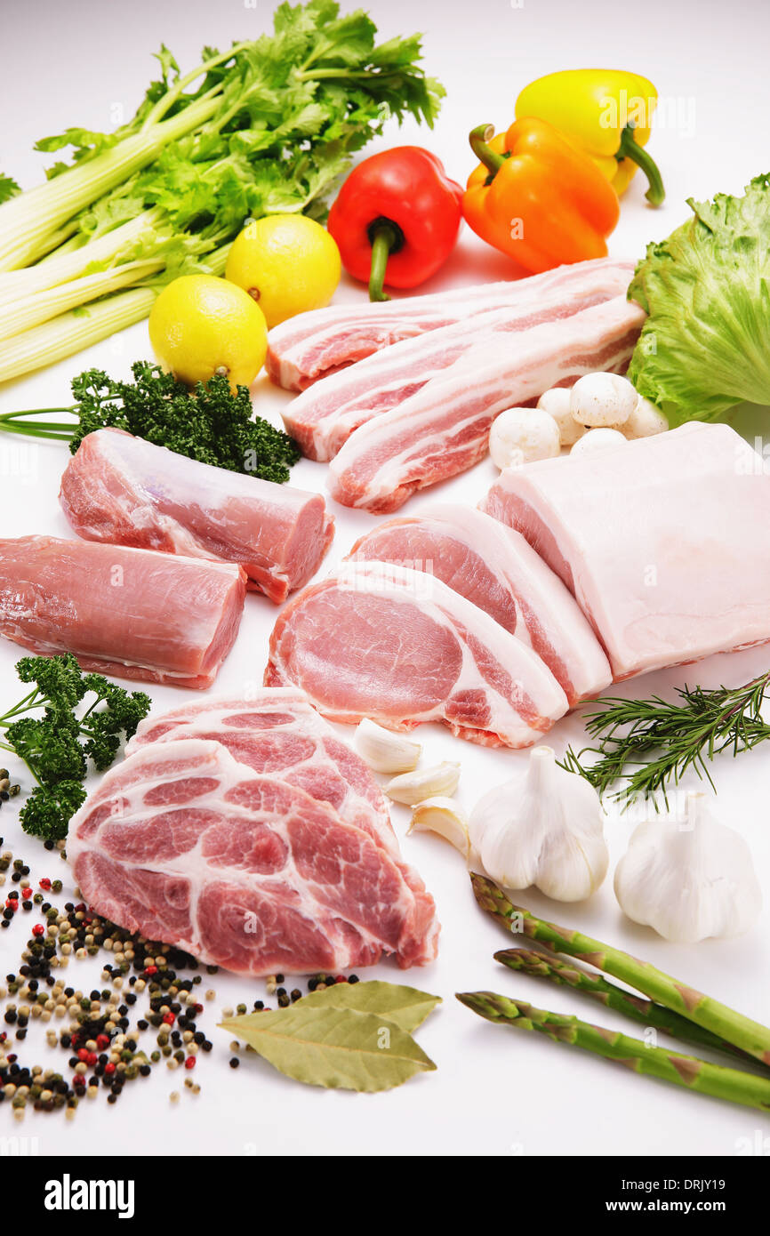 Three types of pork hi-res stock photography and images - Alamy