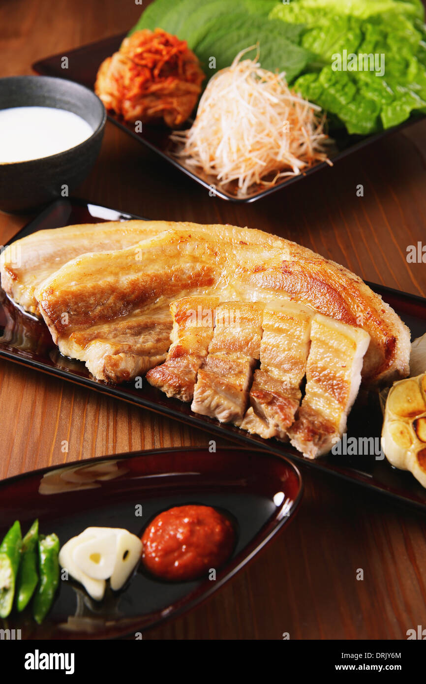 Korean style Samgyeopsal Stock Photo - Alamy