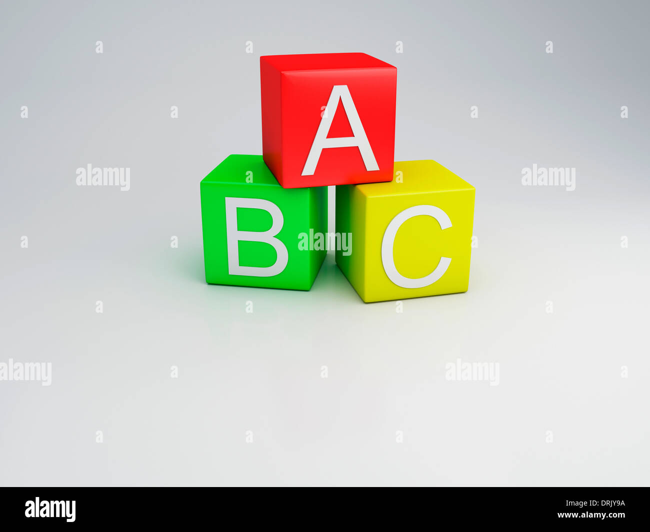 Blocks ABC letters, 3d Illustration Stock Photo - Alamy