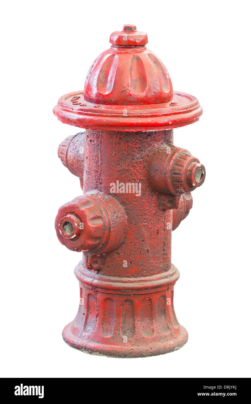 Old and dirty fire hydrant isolated on white Stock Photo - Alamy