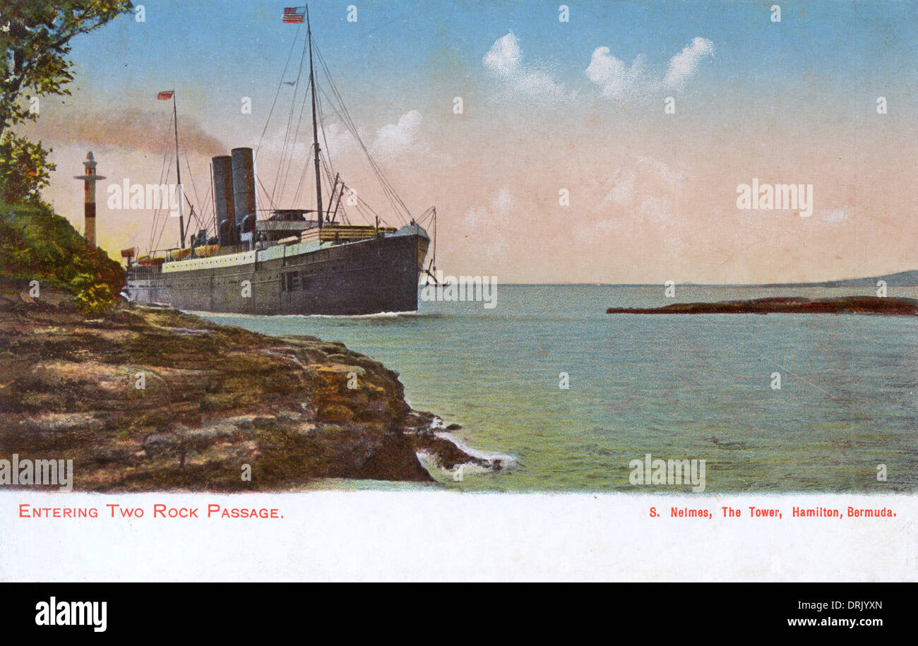 S.S. Trinidad entering Two Rock Passage, Bermuda Stock Photo - Alamy
