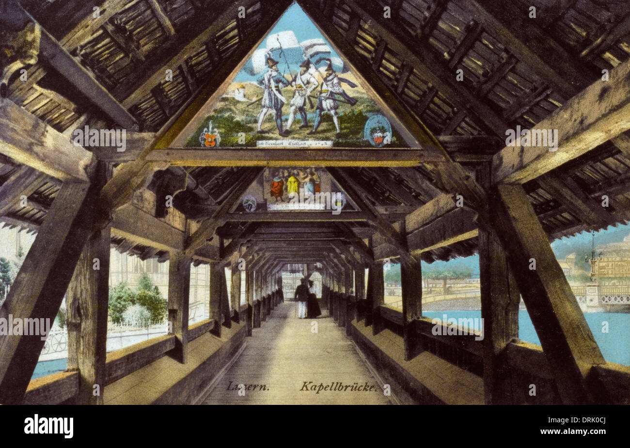 Kapellbrucke covered Bridge, Lucerne (Luzern), Switzerland Stock Photo ...