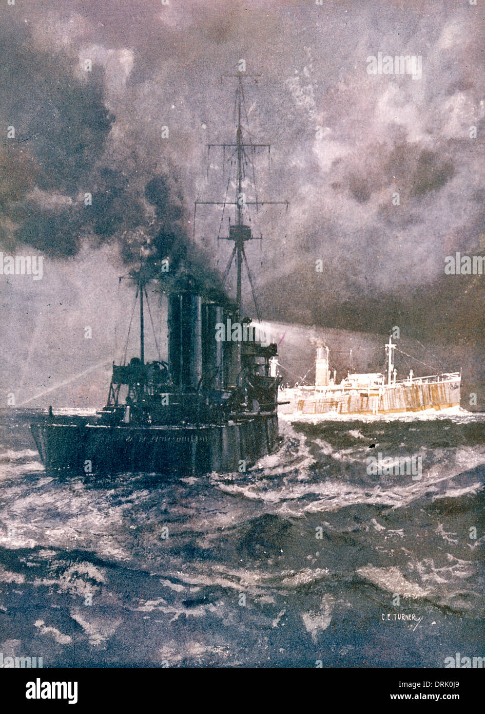 British naval patrol ship at night, WW1 Stock Photo - Alamy