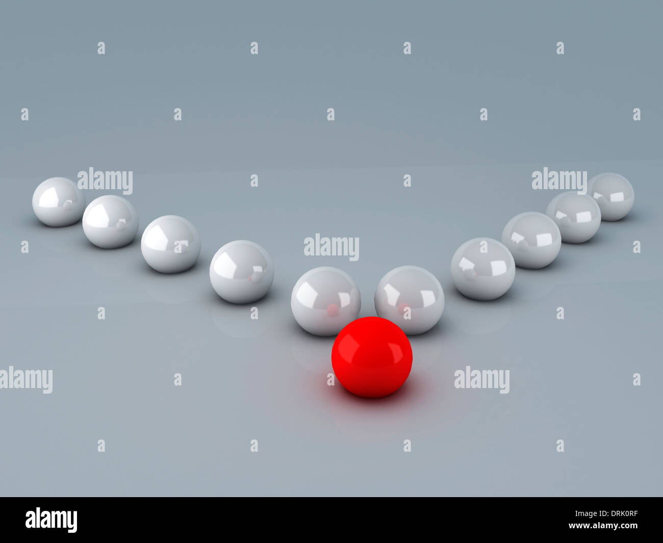 Red leader ball of white teamwork concept Stock Photo - Alamy