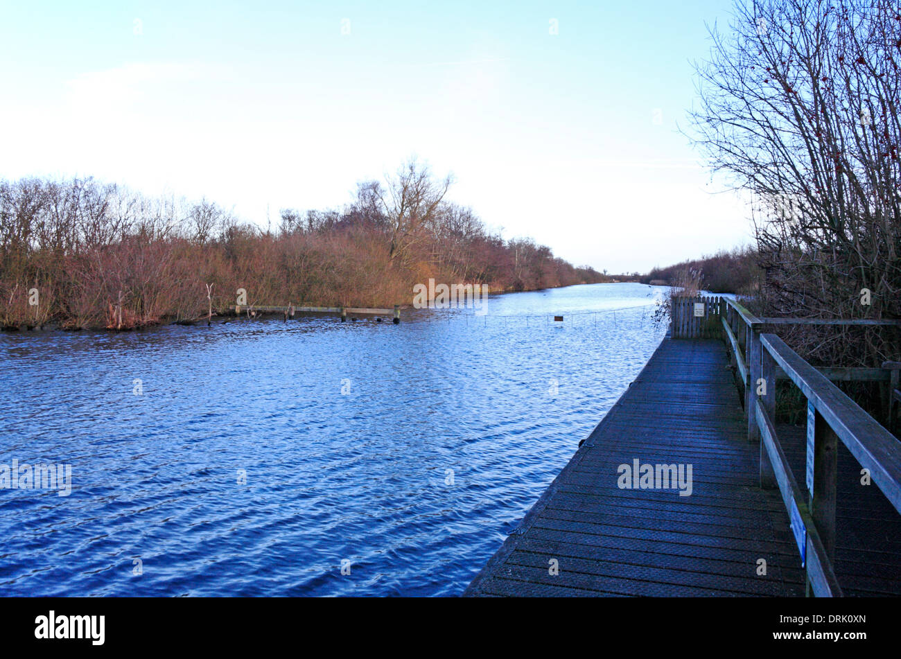 Ranworth Dyke and small quay by the Broads Wildlife Centre at Ranworth ...