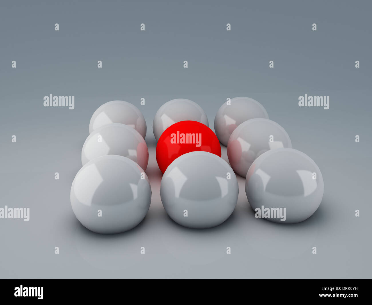 Red leader ball of white teamwork concept Stock Photo - Alamy
