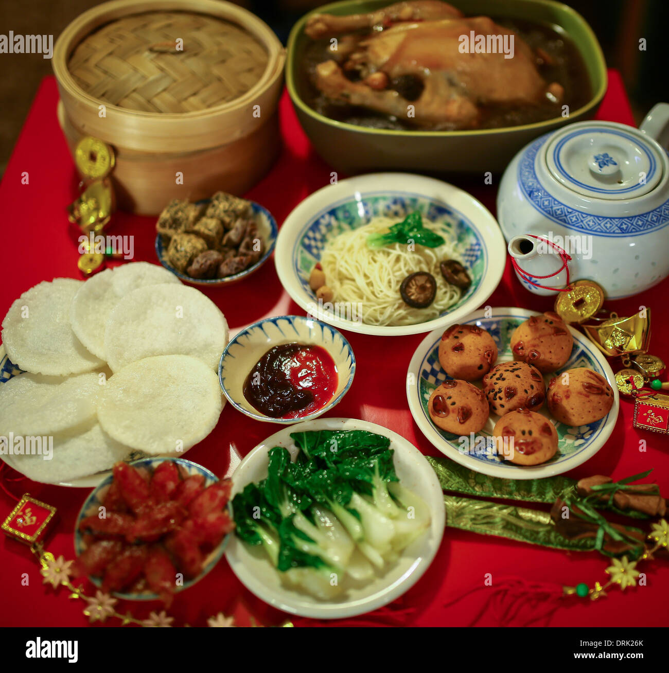 Chinese or Lunar New Year food are served with different kinds Stock ...
