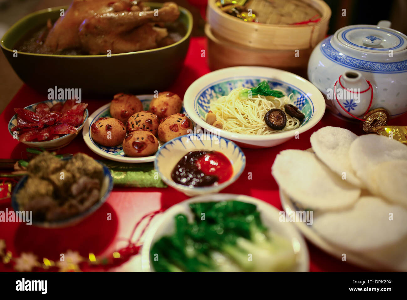 Chinese or Lunar New Year food are served with different kinds Stock ...