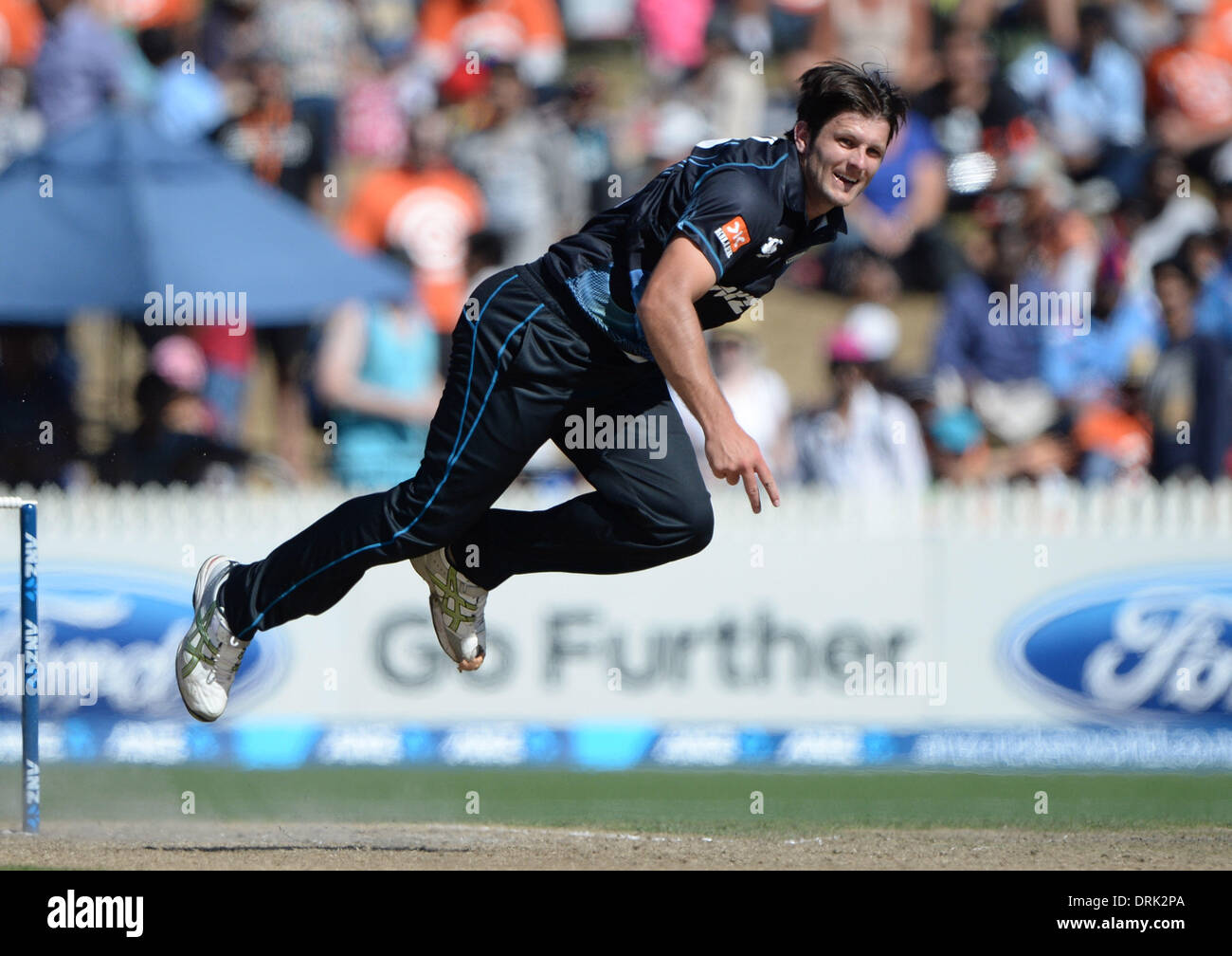 Hamilton, New Zealand. 28th Jan, 2014. Hamish Bennett during match 4 of ...