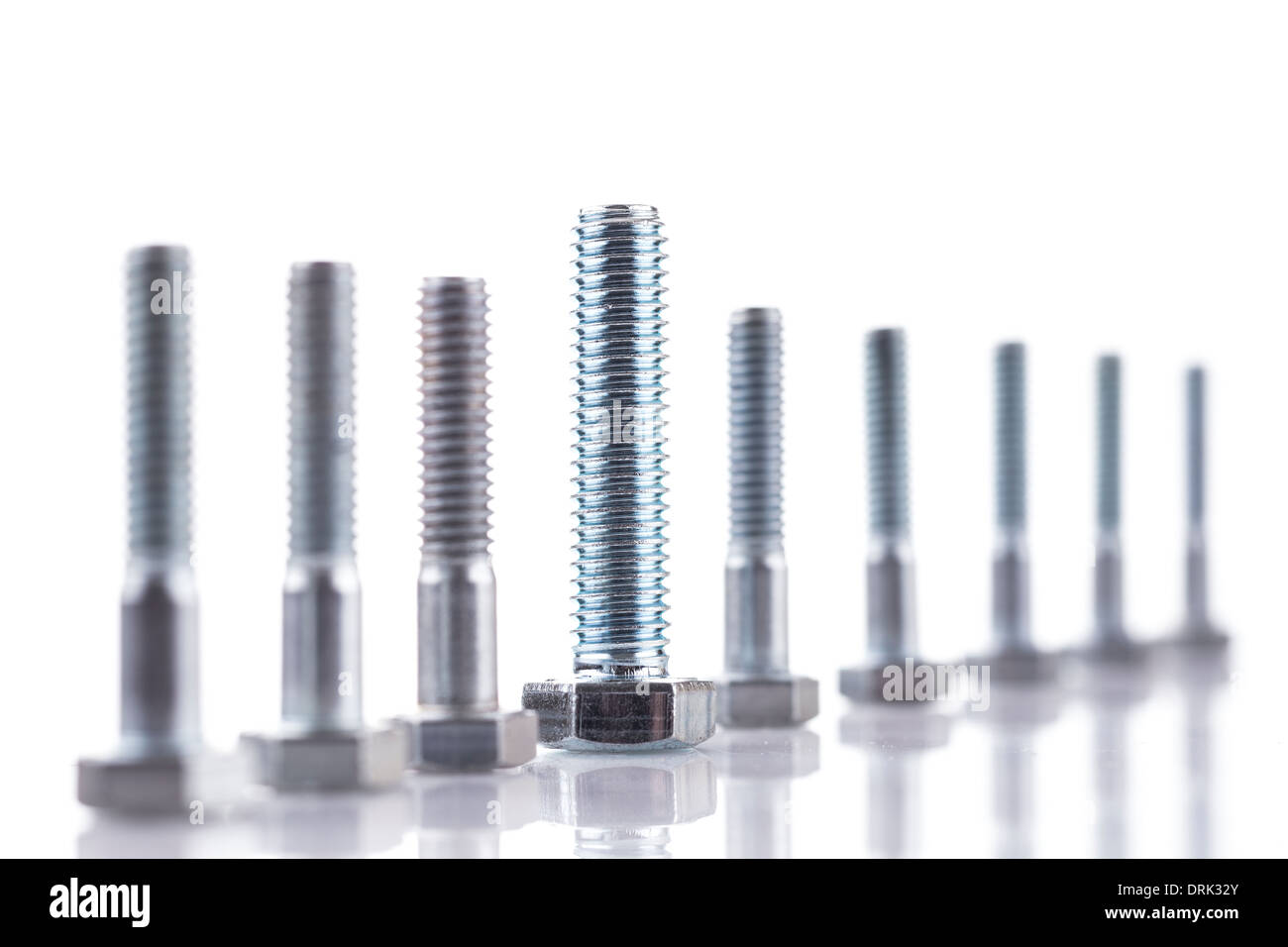 Group of screw-bolts isolated on white Stock Photo - Alamy