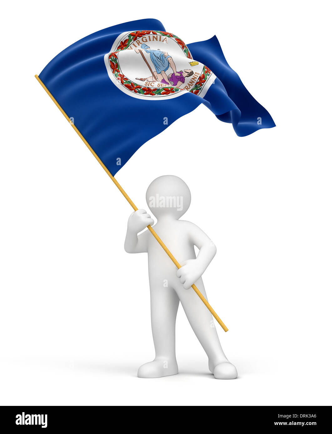 Man and flag of Virginia (clipping path included Stock Photo - Alamy
