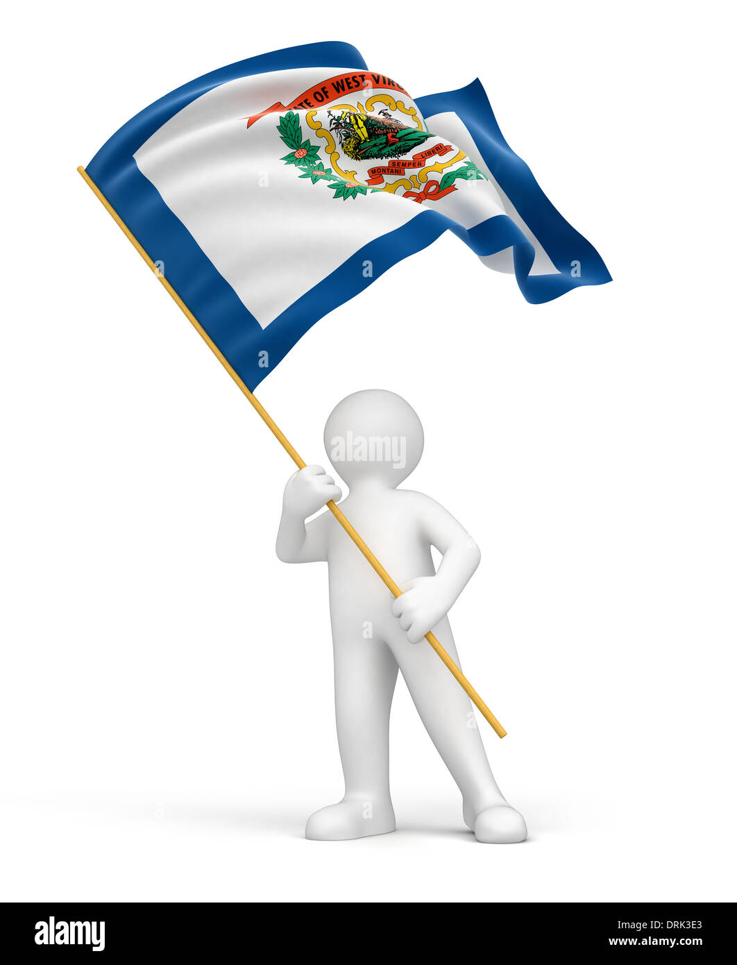 Man and flag of West Virginia (clipping path included Stock Photo - Alamy
