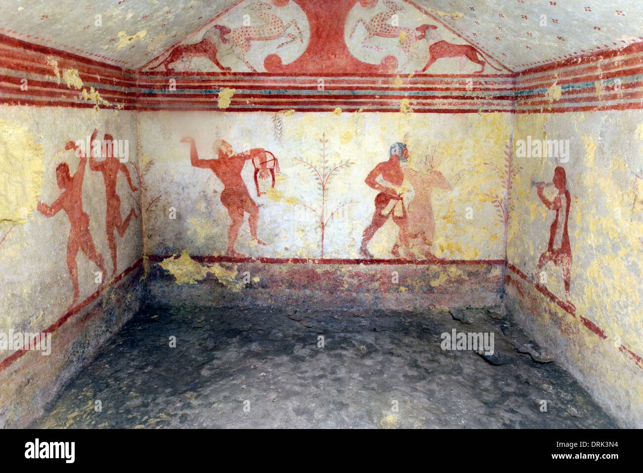 Painted tomb Dei Baccanti which dates from 510-500 BC Etruscan ...
