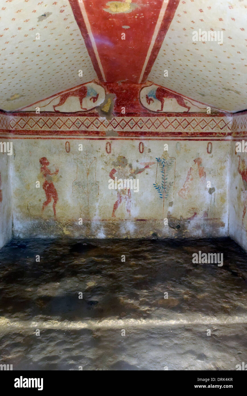 Painted tomb Mario Moretti which dates from 500-490 BC Etruscan ...