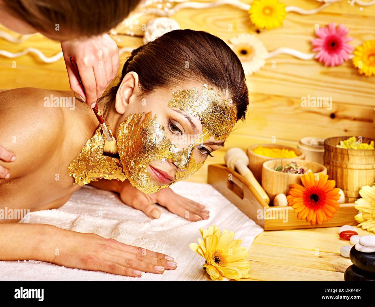 Gold facial mask hi-res stock photography and images - Alamy