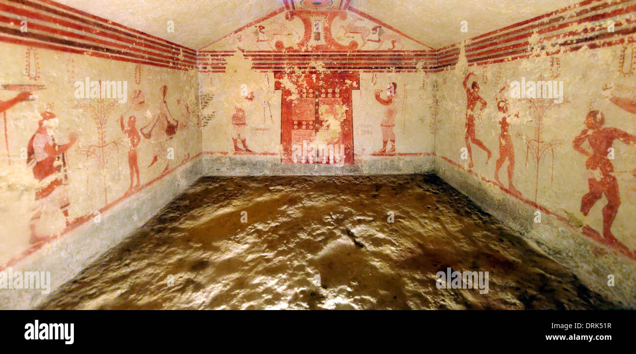 Painted tomb Cardarelli which dates from 510-500 BC Etruscan Necropolis ...