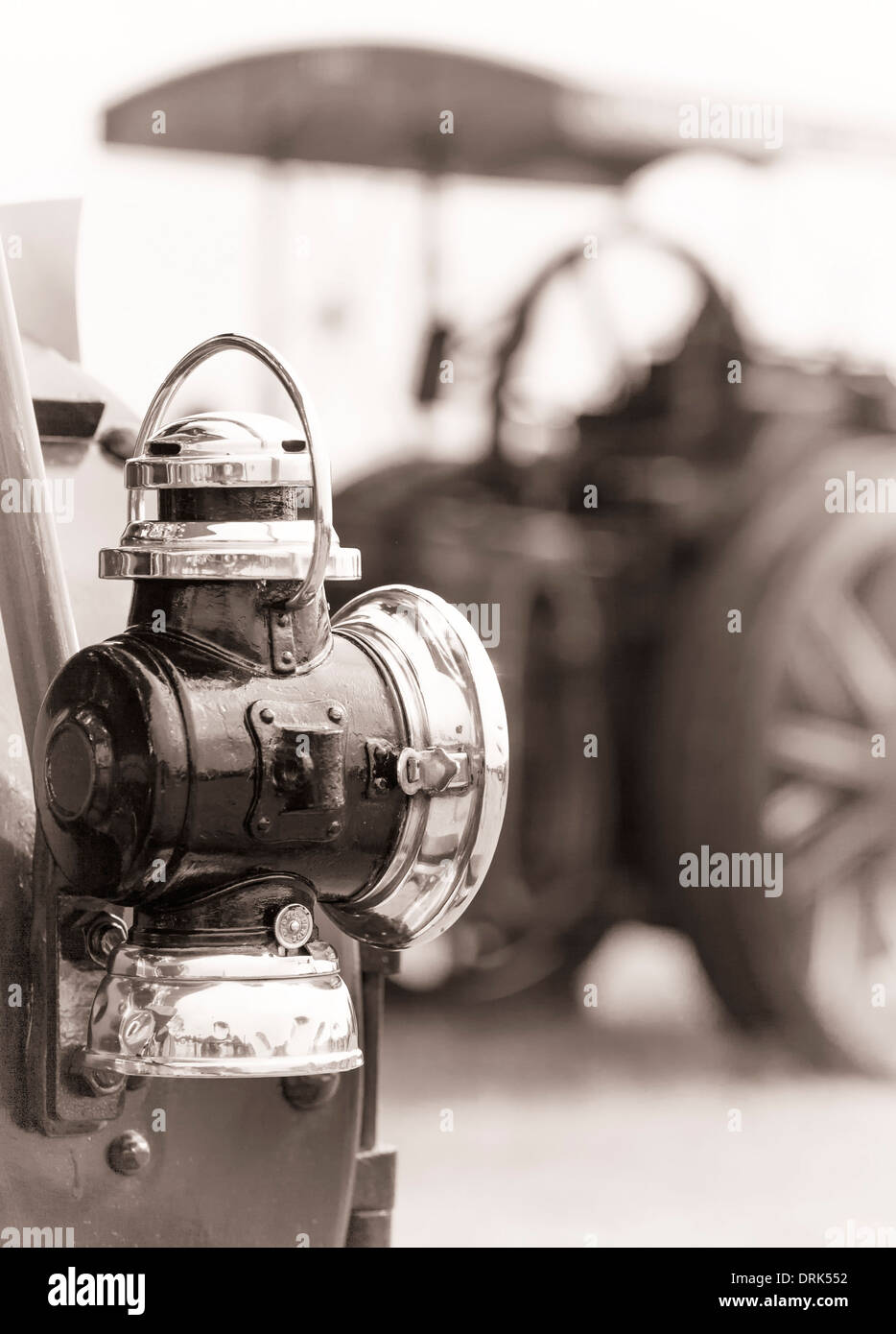 Old brass carriage lamp on vintage steam engine Stock Photo - Alamy